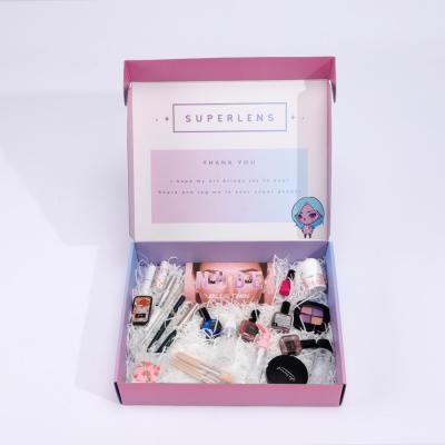China Embossing Custom Logo Corrugated Fold Packaging for Skincare Cosmetic Lash Mailer Boxes for sale
