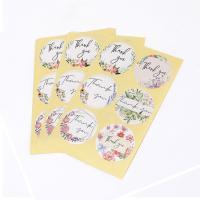 China Self Adhesive Circle Thank You Stickers Label With Lamination Finish Custom Logo for sale