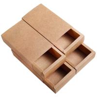 China CMYK Custom Logo Candy Gift Packaging Brown Drawer Kraft Paper Box For Festival Token for sale