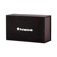 China Stamping Custom Logo Printed Magnetic Cardboard Hard Paper Black Magnet Gift Box For Clothing Shoes Packaging for sale