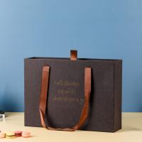 China Black Paper Gift Box with Bag Customized Logo and Cardboard Material for sale