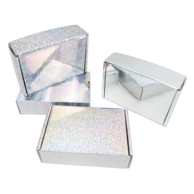 China OEM Rainbow Neon Iridescent Holographic Corrugated Folding Packaging Subscription Box for sale