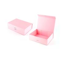 China Custom Luxury Rectangular Pink Folding Packaging Box With Magnetic Closure For Retail for sale