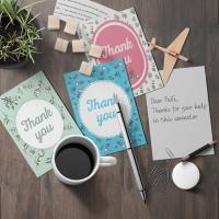 China Recyclable Custom Card Printing Film Lamination Classic Kraft Thank You Notes for sale