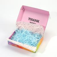 China Custom Logo Printed Corrugated Mailer Boxes for Gift Packaging and Shredded Paper for sale