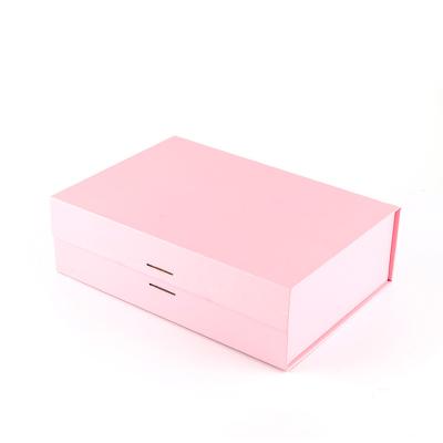 China Custom Logo Luxury Pink Closure Lid Rigid Paper Magnetic Packaging Box for Shoes for sale