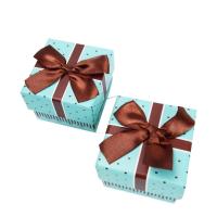 China Retail Stand Box Jewelry Case Paper Storage Box Ring Earring Holder Package Bowknot Decor for sale
