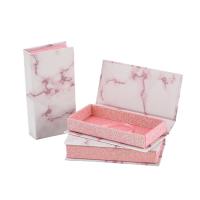 China Custom Marble UV Printing Pink Empty Paper Eyelash Boxes Gift Magnetic Cardboard False Eyelashes Box for sale