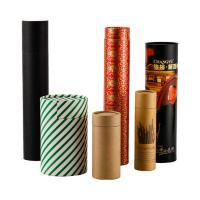 China Custom Size Black Kraft Paper Cylinder Round Tube Box for Gift Tea Coffee Candle Packaging for sale