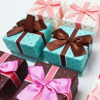 China Custom Printed Luxury Small Lid And Base Square Gift Jewelry Packaging Paper Boxes With Ribbon for sale