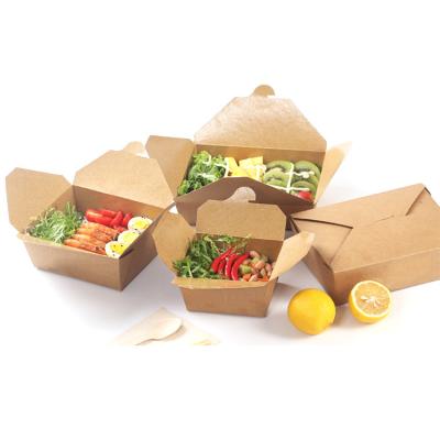 China Customizable Disposable Packaging Kraft Whiteboard Takeaway Food Grade Paper Box for sale
