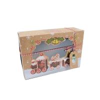 China Christmas Cookie Boxes with Clear Lid Window Customized Die Cut Bakery Cup Cake Box for sale