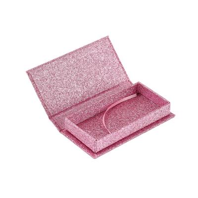 China Custom Logo Pink Glitter False Eyelash Retail Stand Box with Cardboard Structure for sale