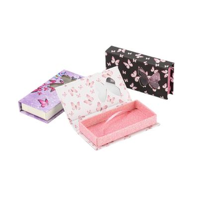 China Non-Toxic Empty False Eyelash Cosmetics Paper Box Packaging with Clear Window Printing for sale