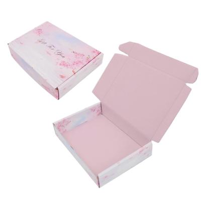 China Light Pink Corrugated Package Shipping Boxes for Cosmetic Skin Care Products Packaging for sale