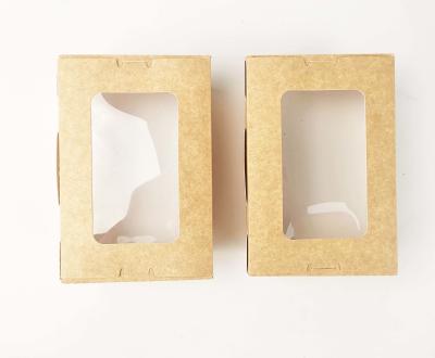 China Food Grade Kraft Paper Takeaway Box with Salad Vegetable and Custom Order Acceptance for sale