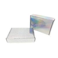 China Luxury Full Color Printed Boxes Silver Laser Corrugated Cardboard Shipping Mailer Box for sale