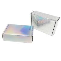 China Luxury Full Color Printed Boxes Silver Laser Corrugated Cardboard Shipping Mailer Box for sale