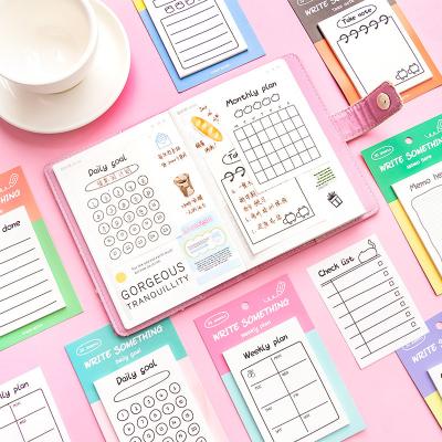 China 1 Pack in Color Clashing Plan Sticky Notes To-do Plan Memo Note Paper Practical Study Office for sale