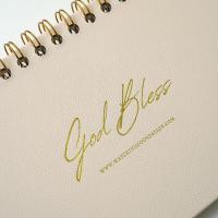 China Logo Custom PU Leather Cover Notebook A5 Size Spiral Binding Designed Hardcover Monthly Planner for sale