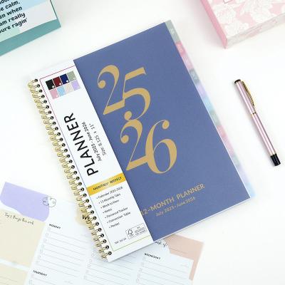 China Custom Printing Spiral Paper Note Book Diary Journal Agenda Daily Weekly Monthly Organizer Planner Notebook for sale