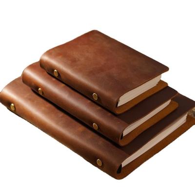 China A5 A6 A7 Classic Vintage Full Grain Leather Planner Journals Custom Logo High Quality Business Binder Notebooks for sale