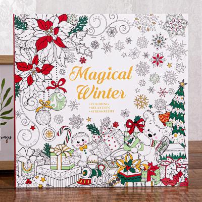 China Children's Magical Winter Coloring Book Christmas Graffiti Theme Painting Made From Durable Paper Offset Printing for sale