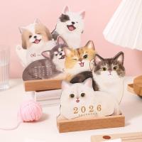 China Simno 2026 Pet Themed 3D Cat & Dog Shaped Cute Pet Desk Calendar Kawaii Animal Themed Desktop Schedule Planner for sale