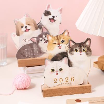 China Simno 2026 Pet Themed 3D Cat & Dog Shaped Cute Pet Desk Calendar Kawaii Animal Themed Desktop Schedule Planner for sale