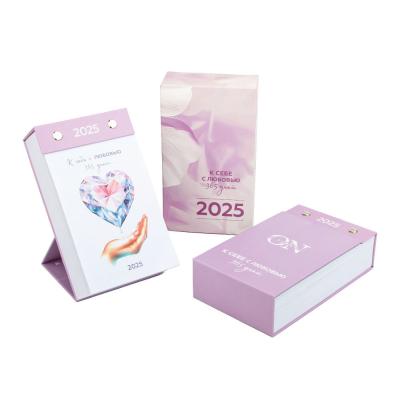China Promotional Custom Logo Printed Vertical Horizontal Spiral Wire Monthly Stand Flip Long Unique Table Desk Calendar 2026 for sale
