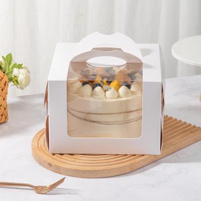 China Paper Cake Box With Window Packaging Cake Boxes With Handles and Cake Board for sale