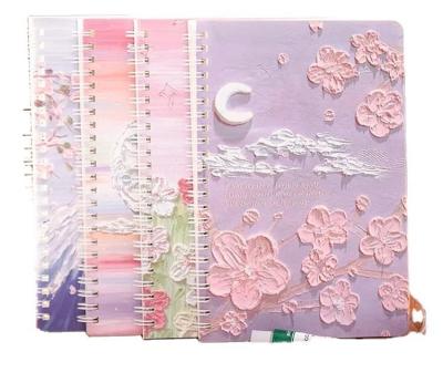 China A5 Papeleria Spiral Notebook Thickened Horizontal Line Notepad Student Stationery Oil Painting Journal Notebooks Planner for sale