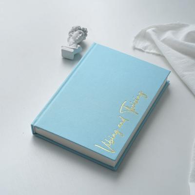 China Luxury A5 Size Hardcover Leather Cover Planner Custom Printed Logo Journal Notebooks with Thread or Thermal Binding for Gift for sale