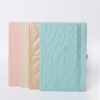 China Custom Hard Cover Pu Notebook Spiral A5 Size Silk Cotton Journal Notebook Planner for Promotion for sale