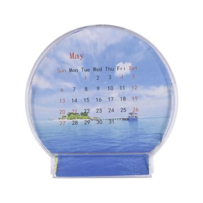 China Plastic Display Calender 2026 Yearly Desk Calendar Planner Desk Calendar Stand Case Crystal Advent Calendar Case for sale