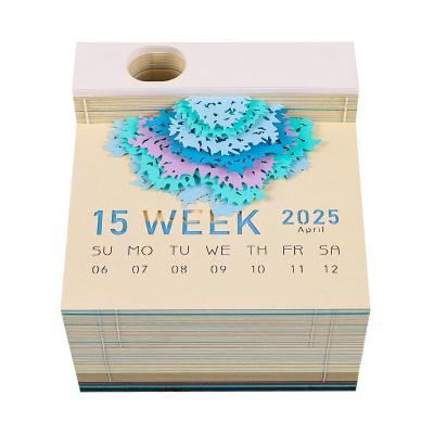 China Hot Selling 2026 Desk Calendar Custom Size Monthly Weekly Desk Calendar Novelty Gift Diy Paper Art 3D Calendar With Gift Box for sale