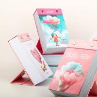 China Custom Printing Small Desk Calendar Standing Flip Desktop Calendar for sale