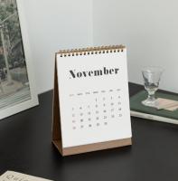 China Promotional Customized Logo Printed Wall Desk Calendar Spiral Wire Monthly Stand Flip Long Unique Table Desk Calendar 2026 for sale
