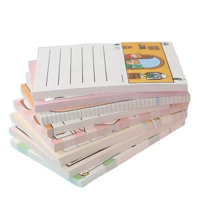 China Custom Cute Lined Stationery Kids Memo Pads Daily Kawaii Maid Cafe Note Sticker 30/50 Sheets School Supplies Sticky Notes for sale