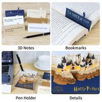 China Hary Potter 3D Acrylic Case Held Hogwarts Castle Magic Art Paper Tear Off Notepad Custom 3D Calendar for Home Decoration Gift for sale