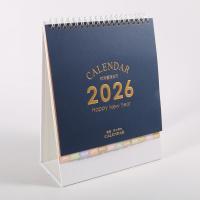 China Custom Digital Printed Desk Calendar 2026 - Art Design Embossed Foil Stamping Spiral Paper Calendar for sale