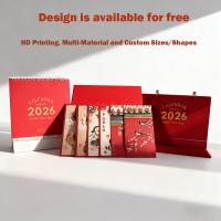 China Custom Digital Printed Desk Calendar 2026 - Art Design Embossed Foil Stamping Spiral Paper Calendar for sale