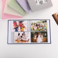 China Custom Classic Fabric Frame Cover Photo Album Personalized Linen Picture Album Book with Window 72 Pockets Holds 4x6 Inch Photos for sale