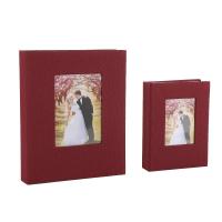 China Custom Classic Fabric Frame Cover Photo Album Personalized Linen Picture Album Book with Window 72 Pockets Holds 4x6 Inch Photos for sale
