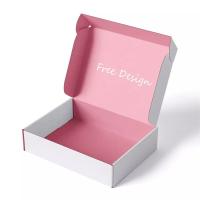 China LOW MOQ Corrugated Recyclable Logo Pink Gift Packaging Shoes Clothes Box Paper Postal Mailer Shipping Boxes for Small Business for sale