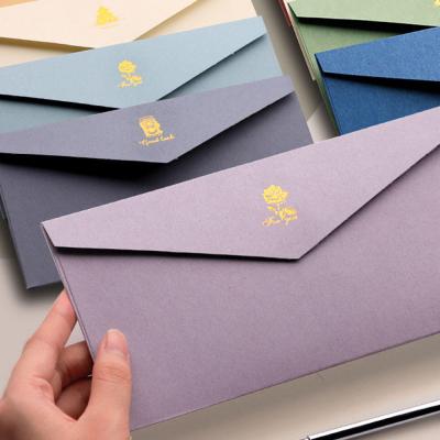 China Custom Luxury Paper Envelope Foil Logo Business Card Envelop for sale