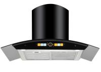 China Silvery Glass Chimney Black Cooker Hood 90cm Integrated Rangehood for sale