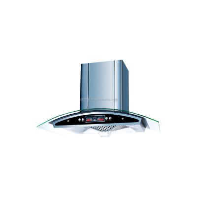China Stainless Steel Glass Arc Chimney Hood Electric Wall Mounted Range Hood Low Noise Function 183W 18-20 m3/min for sale