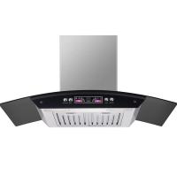 China Stainless Steel Glass Arc Kitchen Range Hood Electric Extractor with Low Noise App Control for sale