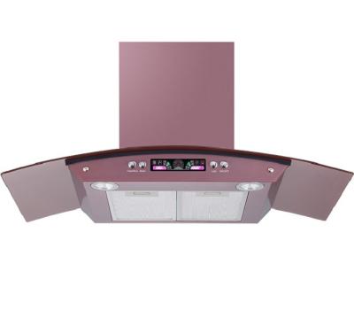 China Electric Wall Mounted Stainless Steel Glass Arc Chimney Hood with Low Noise App Control for sale